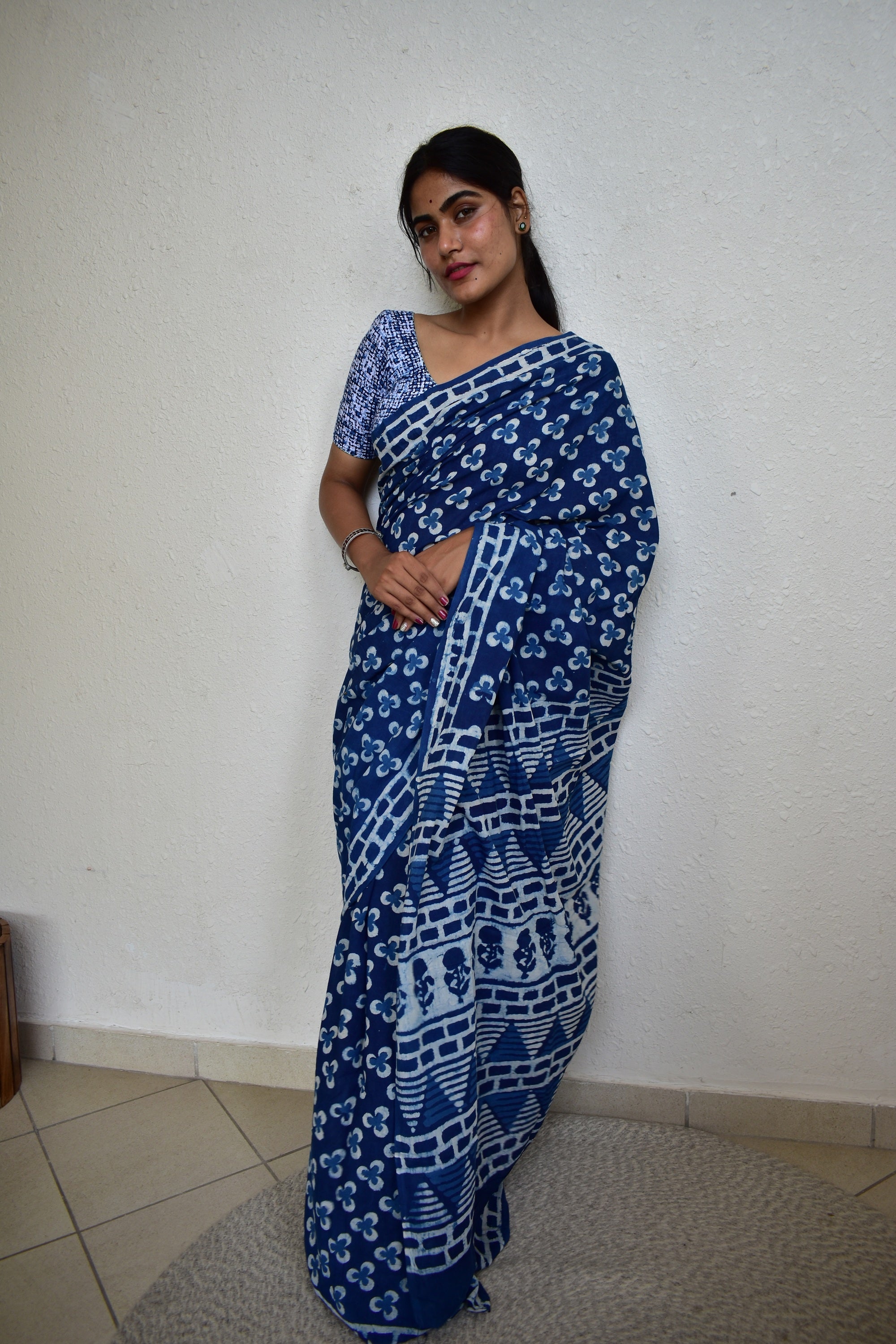 Indigo Twilight - Indigo Collection - Cotton Mulmul Saree