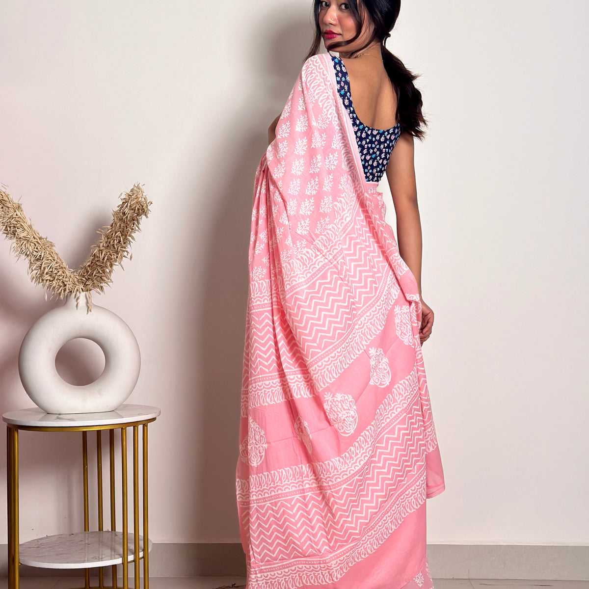 Summer Vacation Collection - Peachy Pink- Handblock Print Natural Dyed ...
