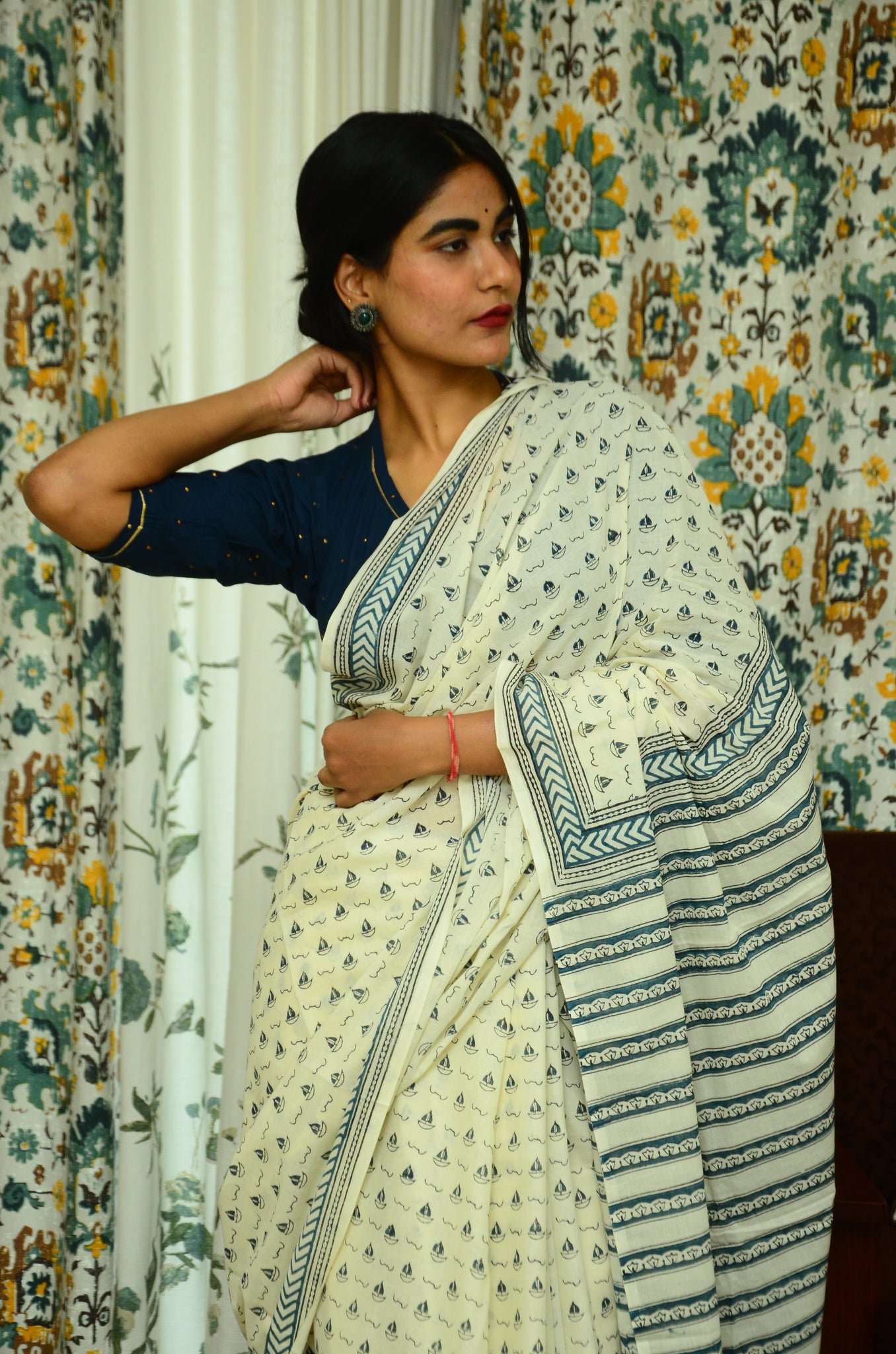 Kagaj ki kashti - My Little Boat Cotton Mulmul Saree